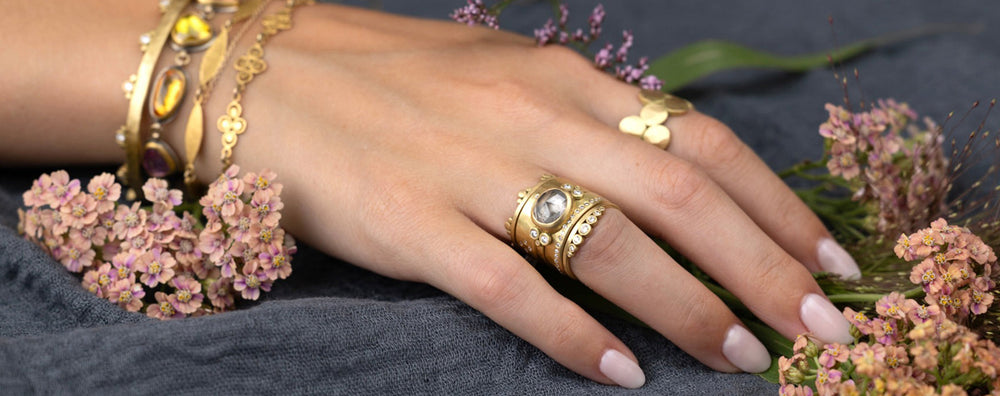 Stacking Rings in Sterling Silver & 18k Gold | Ananda Khalsa - Ananda ...
