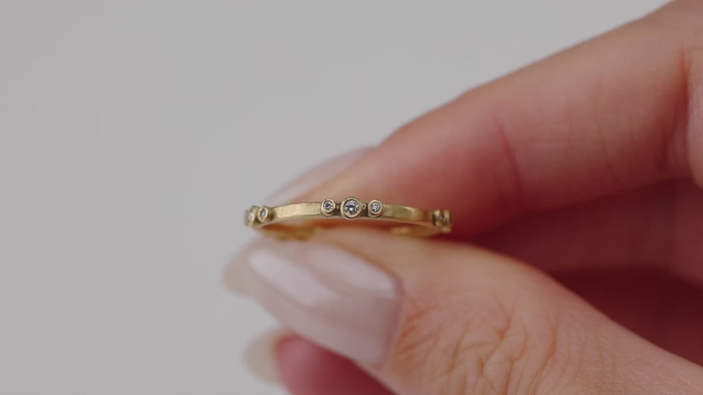 Diamond Raised Dot Trio Ring - Ananda Khalsa
