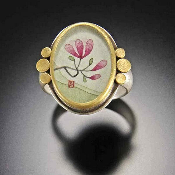 Oval Magnolia Ring – Ananda Khalsa