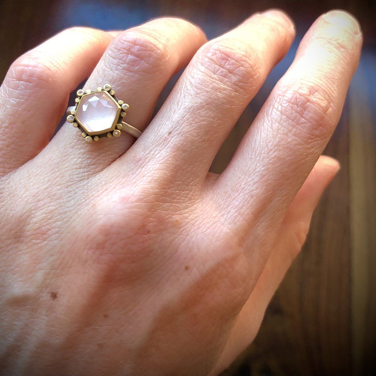 Rose Quartz Star Ring - Ananda Khalsa